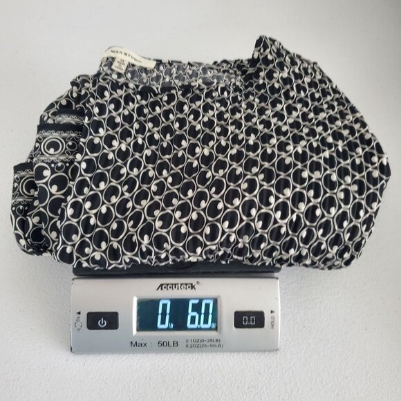 Max Studio | Tops | Max Studio Womens Black Geometric Crinkle Top Size ...